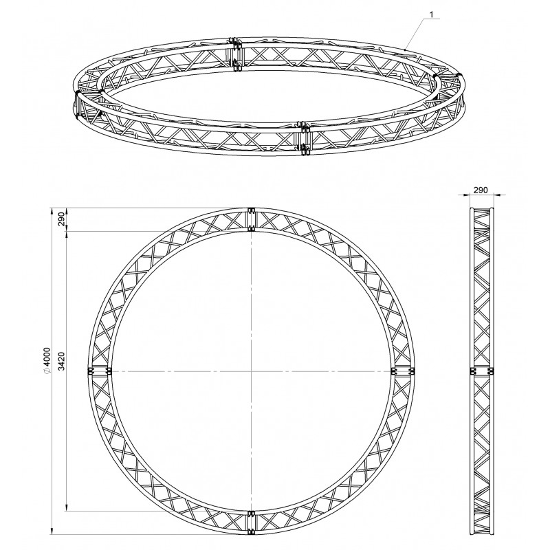 TRUSS CIRCLE / QUADRO / 4000MM